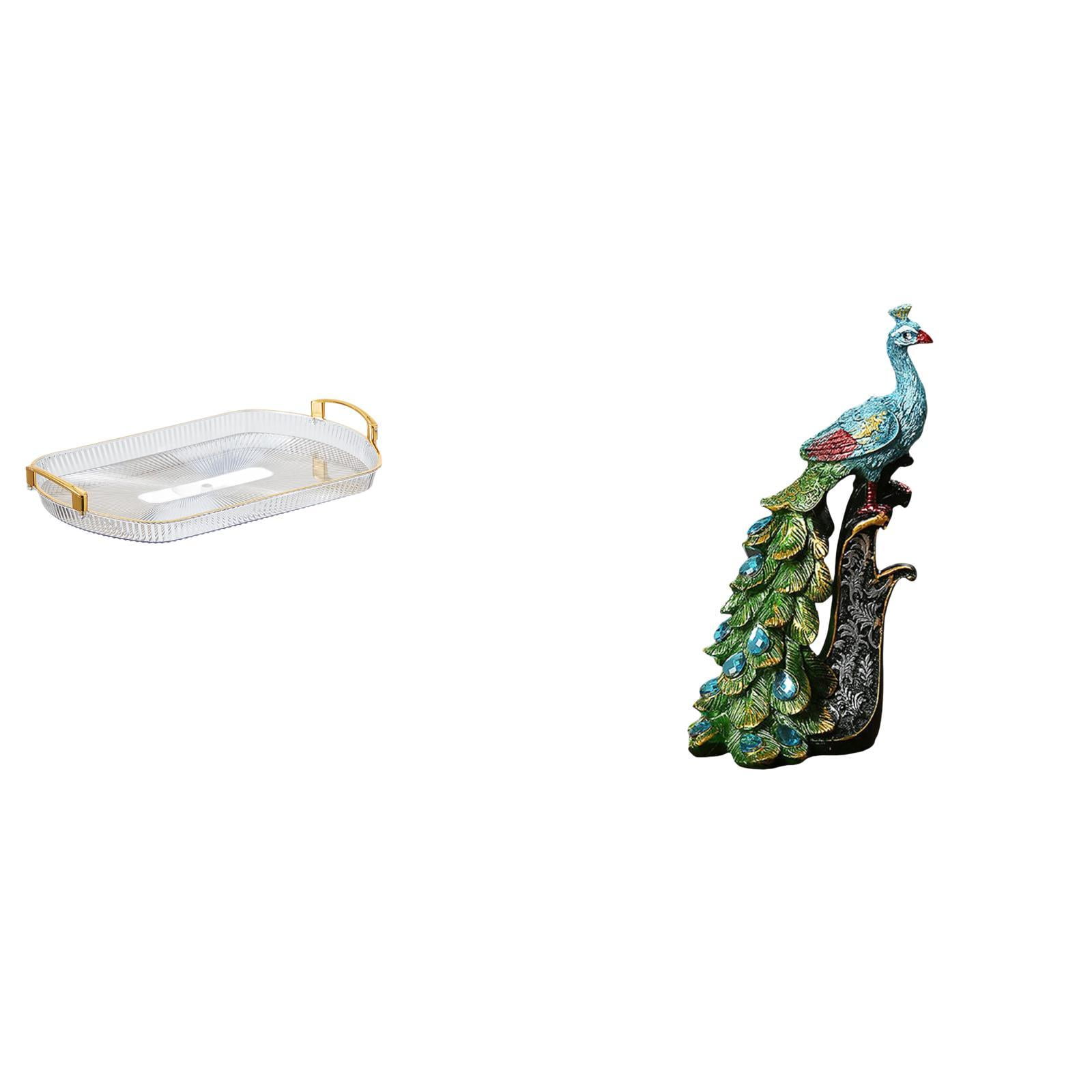 Dualoai Nordic Rectangle Vanity Tray Organizer and Elegant Peacock ...
