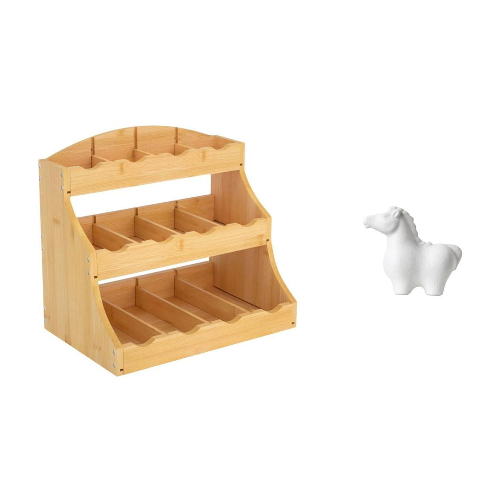 Dualoai Porcelain Tea Organizer Horse Statue Coffee Bar Station ...