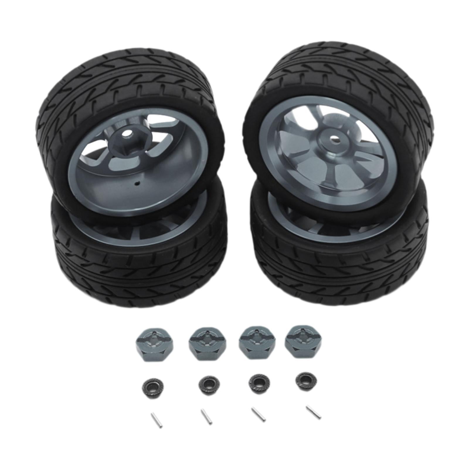 Dualoai RC Wheel Rims Rubber Tires Kit Replacement M3 Wheel Nut for ...