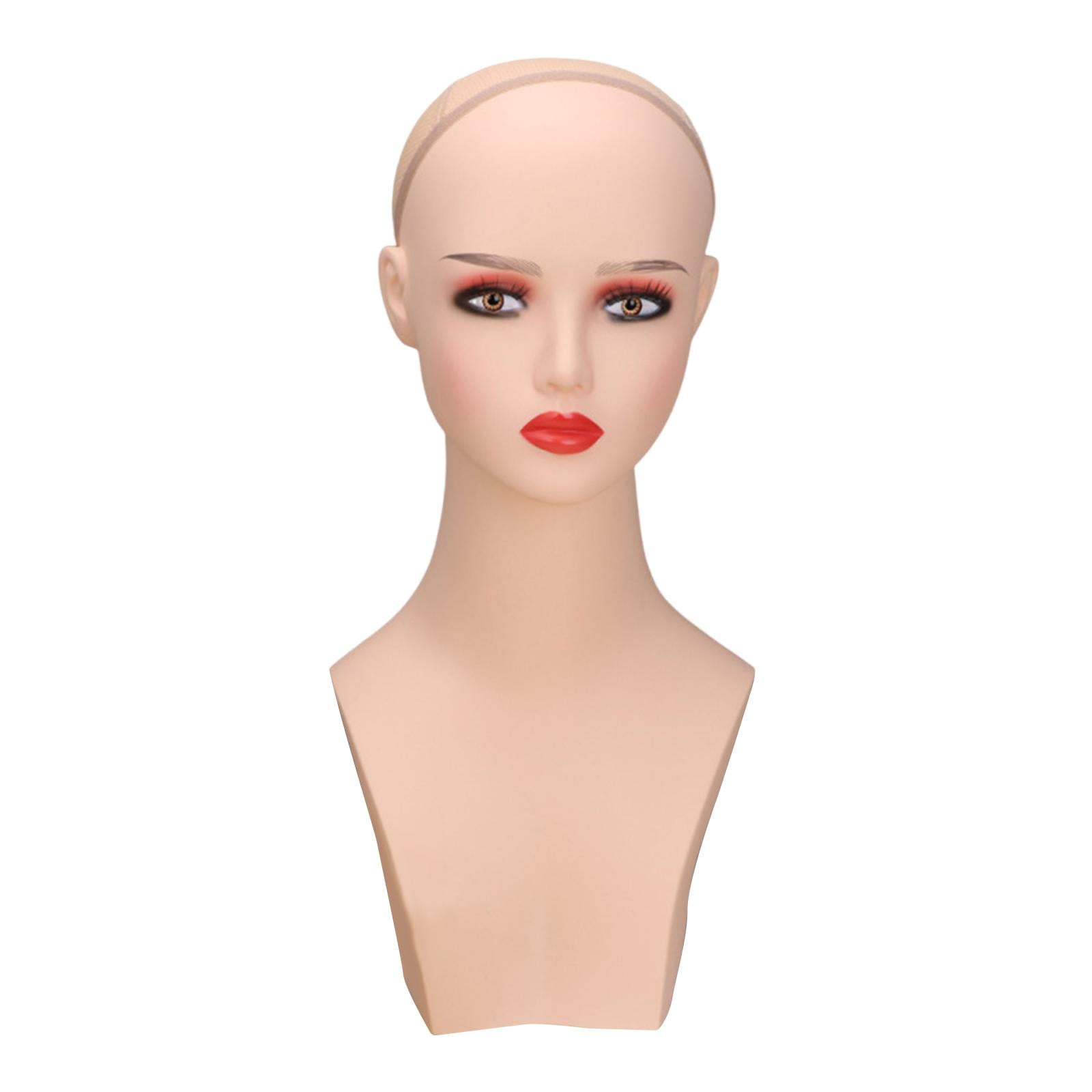 Dualoai Realistic Mannequin Head Wig Display Stand with Shoulder ...