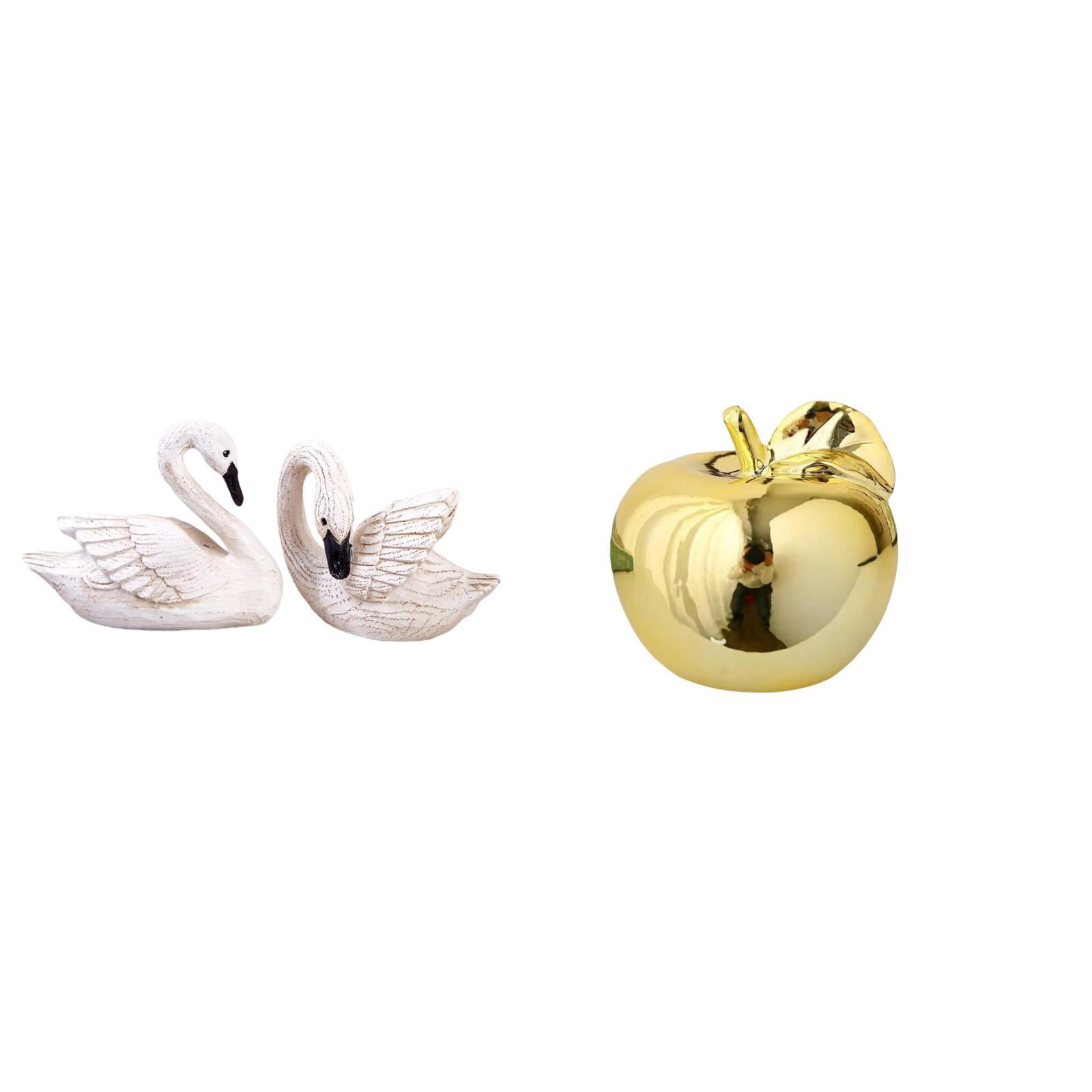 Dualoai Resin Swan Figurines and Fruit Ceramic Sculpture Collection for ...