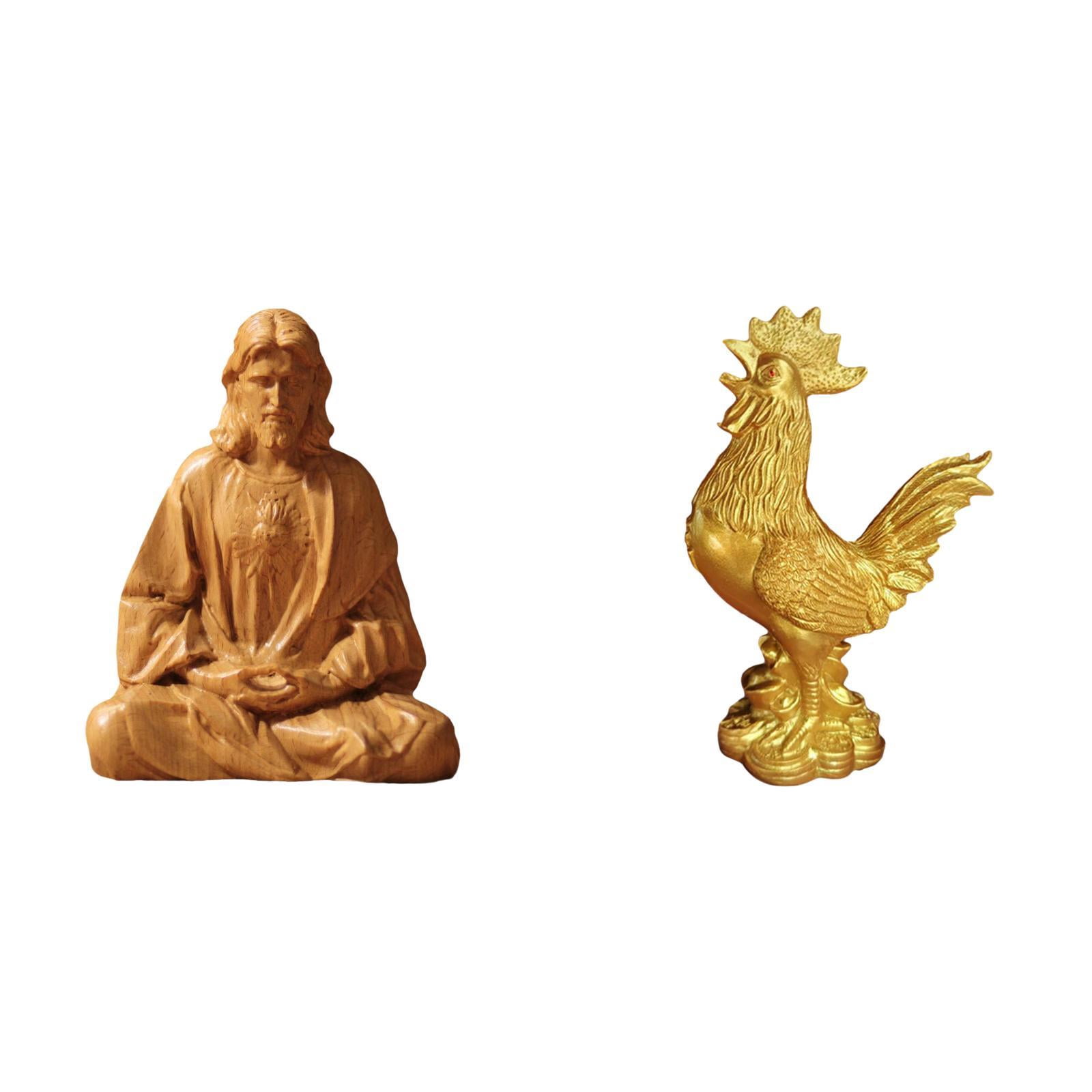 Dualoai Sacred Heart Jesus Rooster Statue Collectible Feng Shui Decor ...