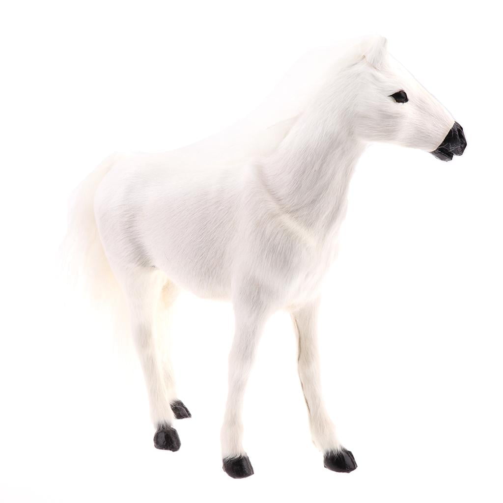 Dualoai Simulation Plush Horse Home Ornament Xmas Decor Stuffed Animal ...