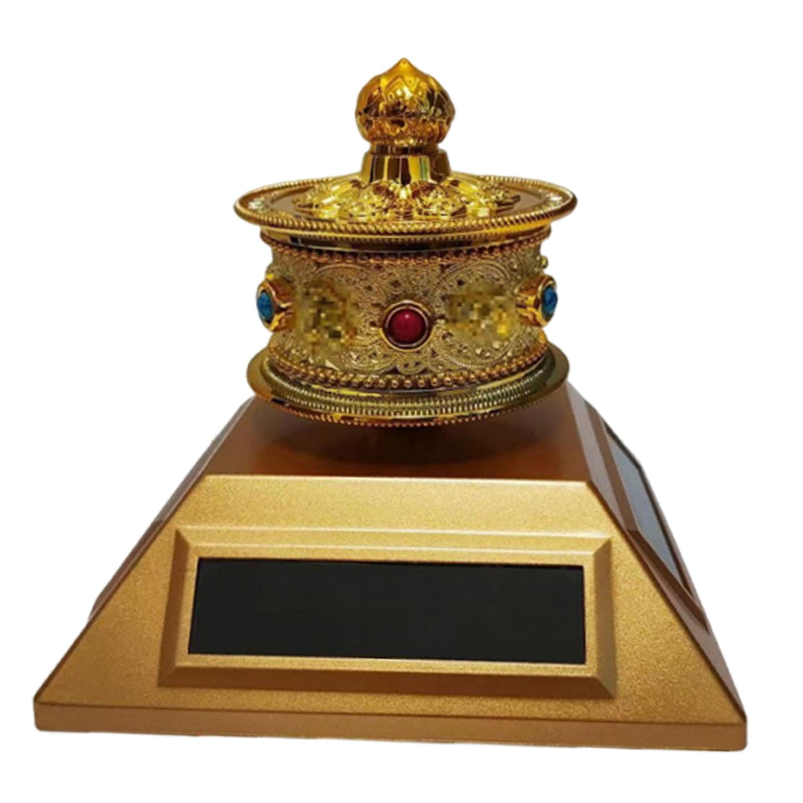 Dualoai Solar Auto Spinning Car Wheel Tibetan Prayer Wheel Buddhist ...