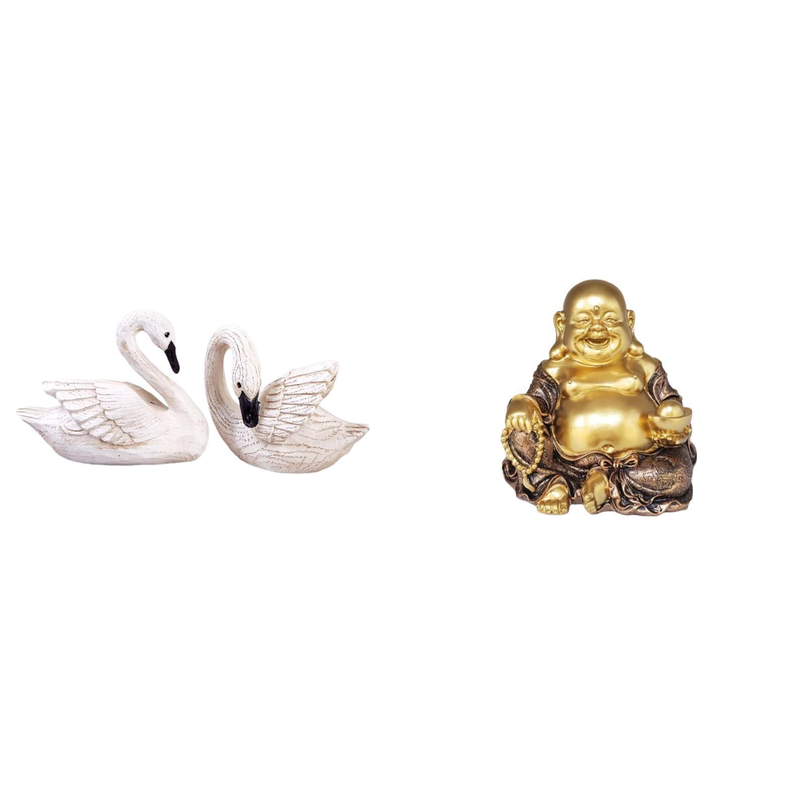 Dualoai Swan Buddha Resin Sculpture Figurines Feng Shui Ornament ...