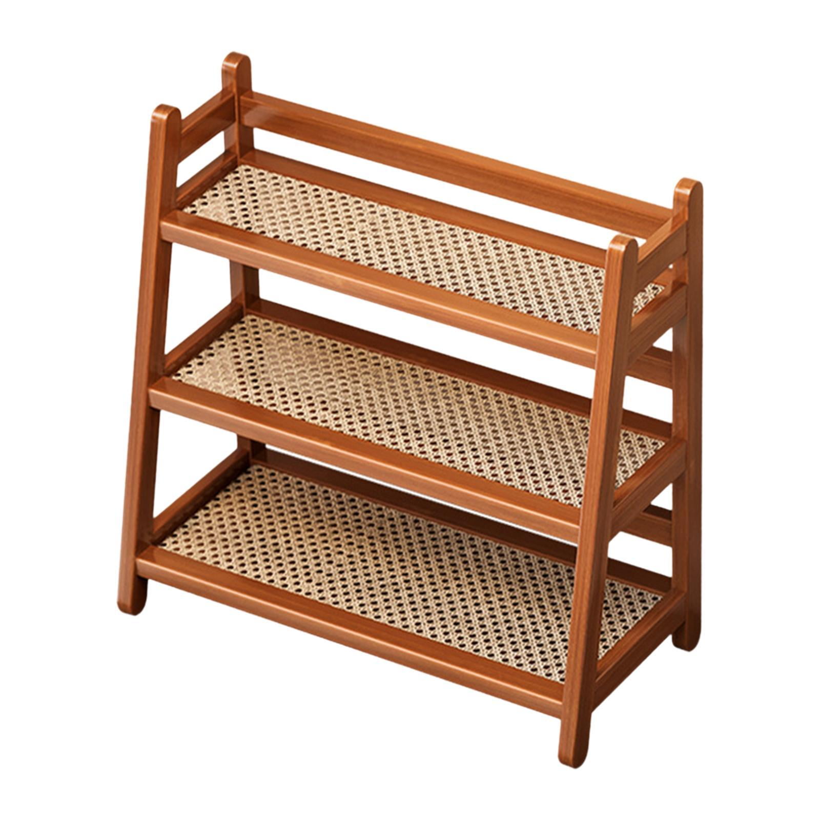 Dualoai Syrup Bottle Display Rack Spice Rack Cup Display Bamboo Coffee ...