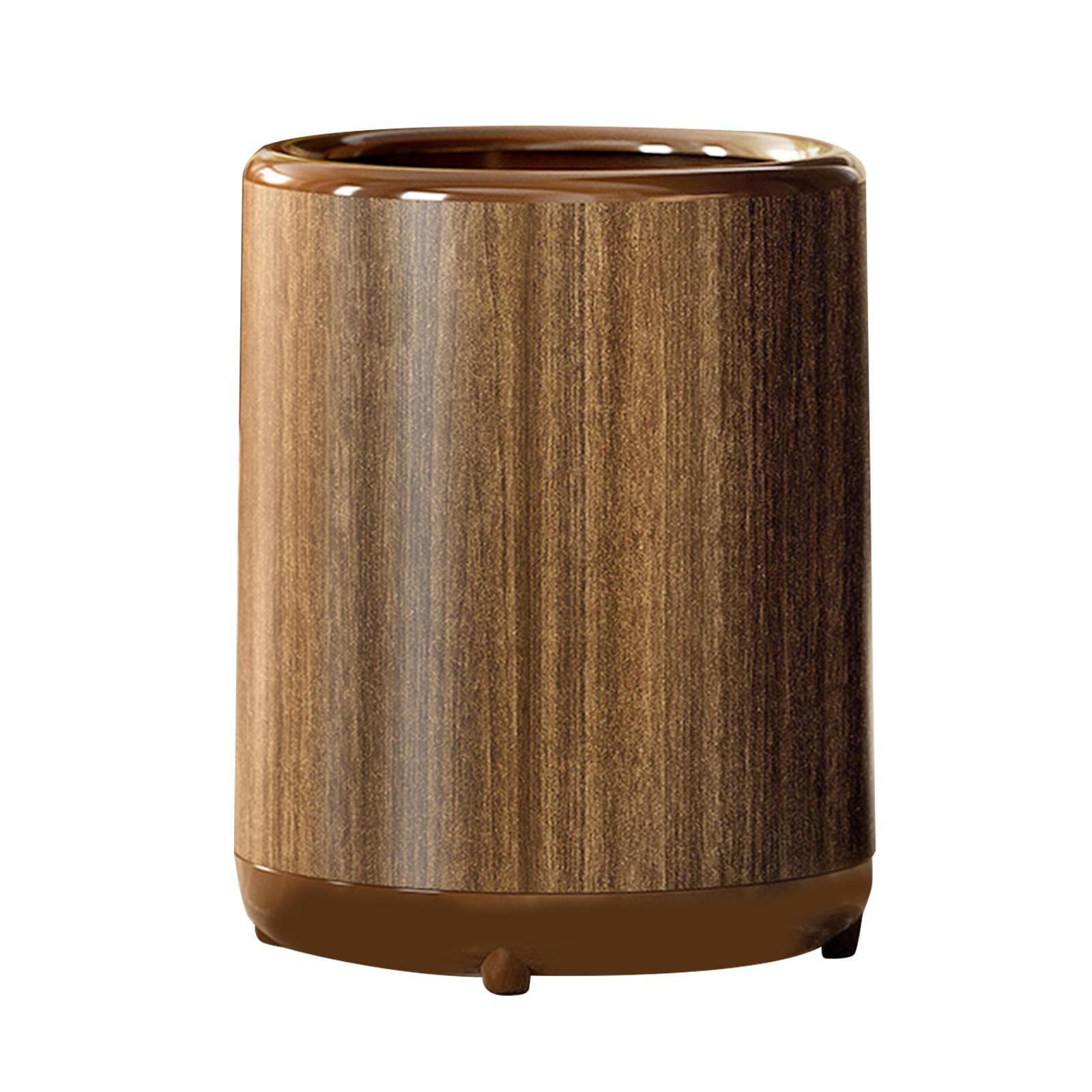 Dualoai Trash Can Imitation Wood Grain Bathroom Bin for Vanity Bathroom ...
