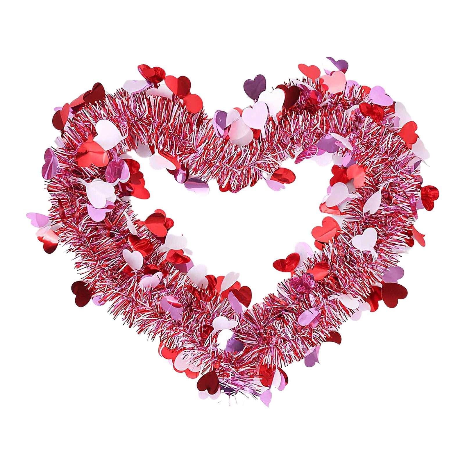 Dualoai Valentines Tinsel Garland Anniversary Staircase Ceiling Wreath ...
