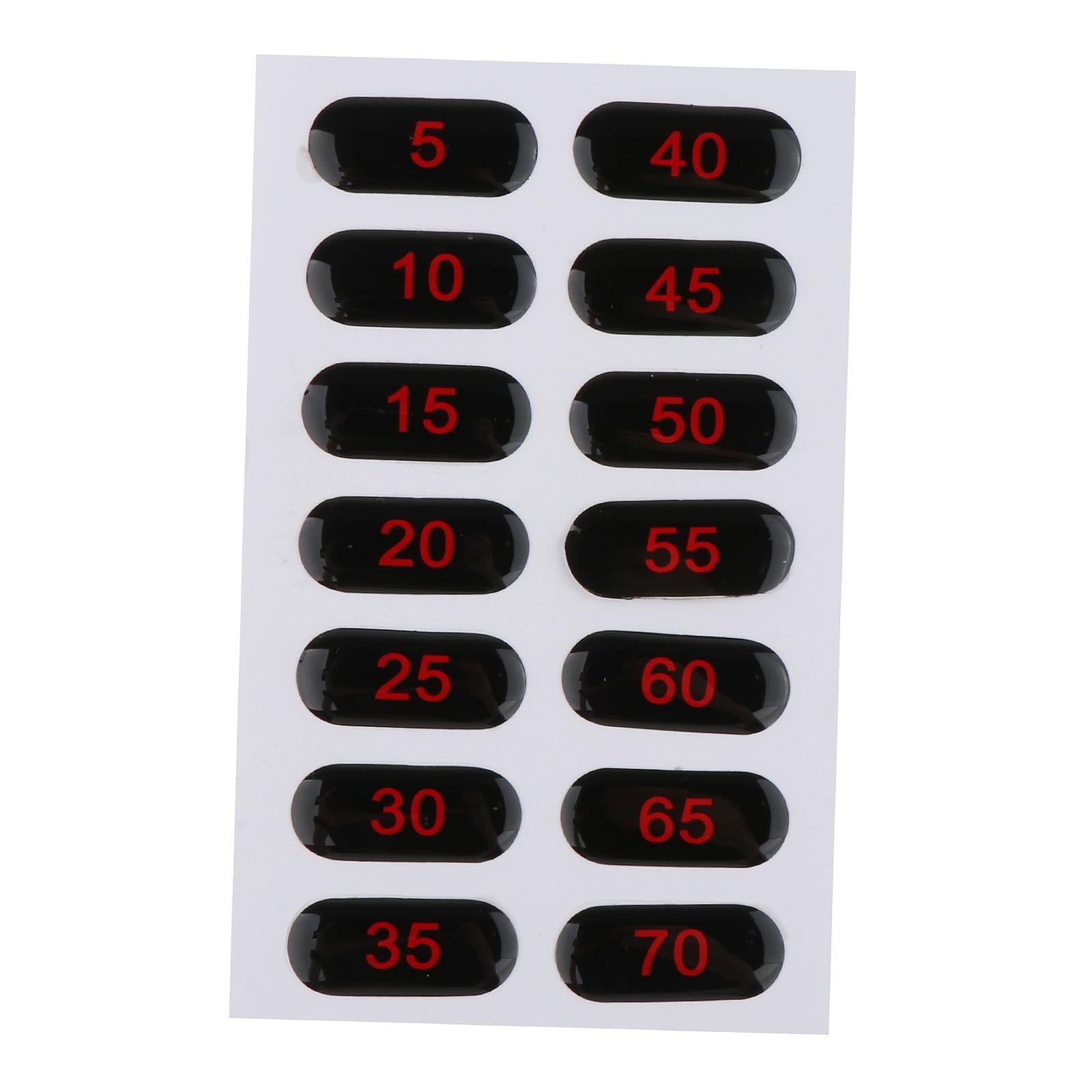 Dualoai Weight Stack Labels 5-70 Black Background Red Number Stickers ...