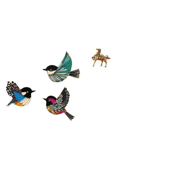 Dualoai Wooden Bird and Horse Wall Art Sculpture Vintage Crafts for ...