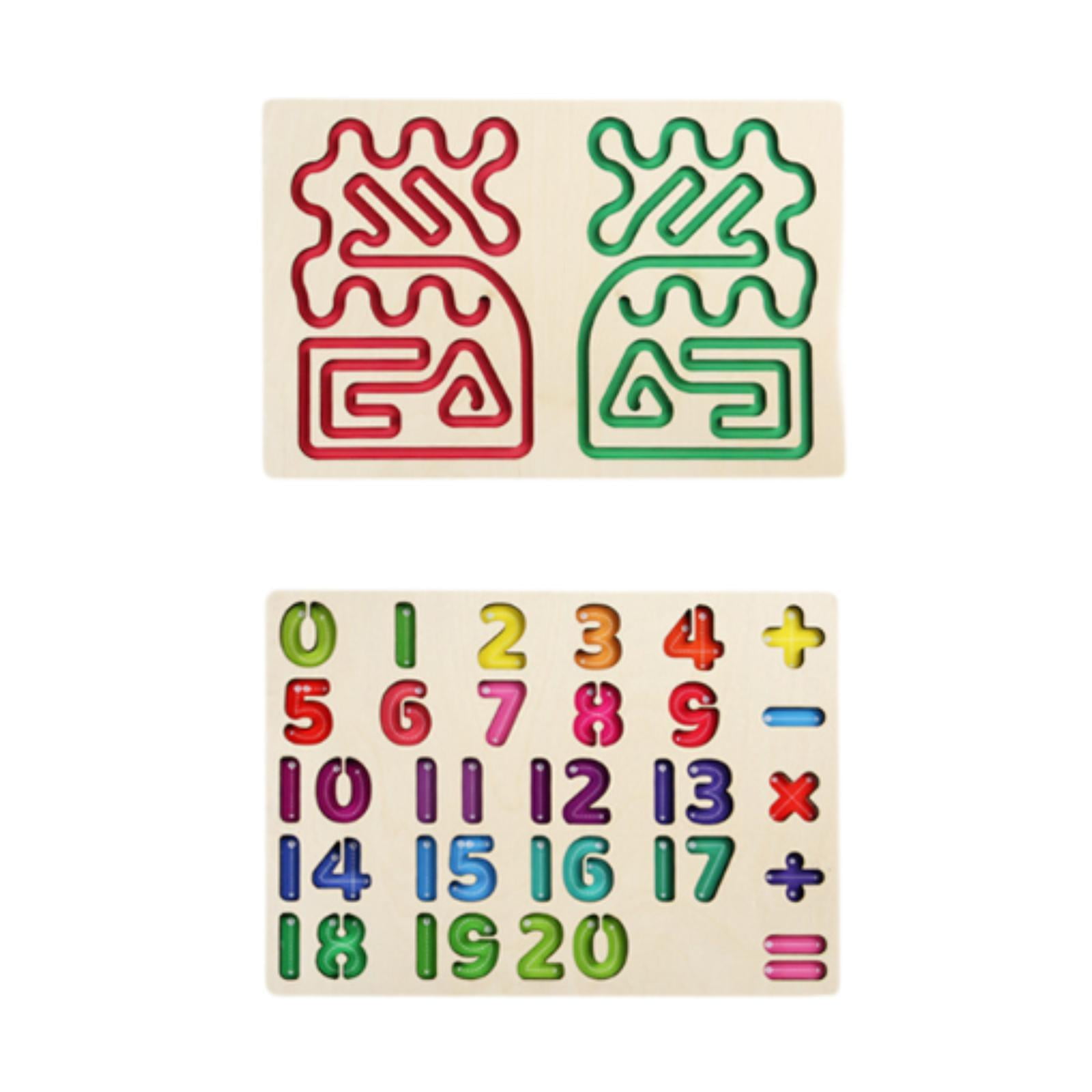 Dualoai Wooden Tracing Board Educational Toy Double Sided Reusable Kids ...