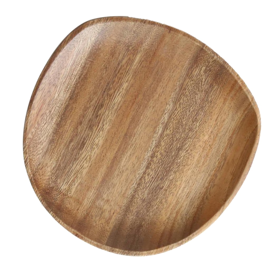 Dualoai Wooden Tray Food Drinks Serving Tray Plate Kids Treat Snacks ...