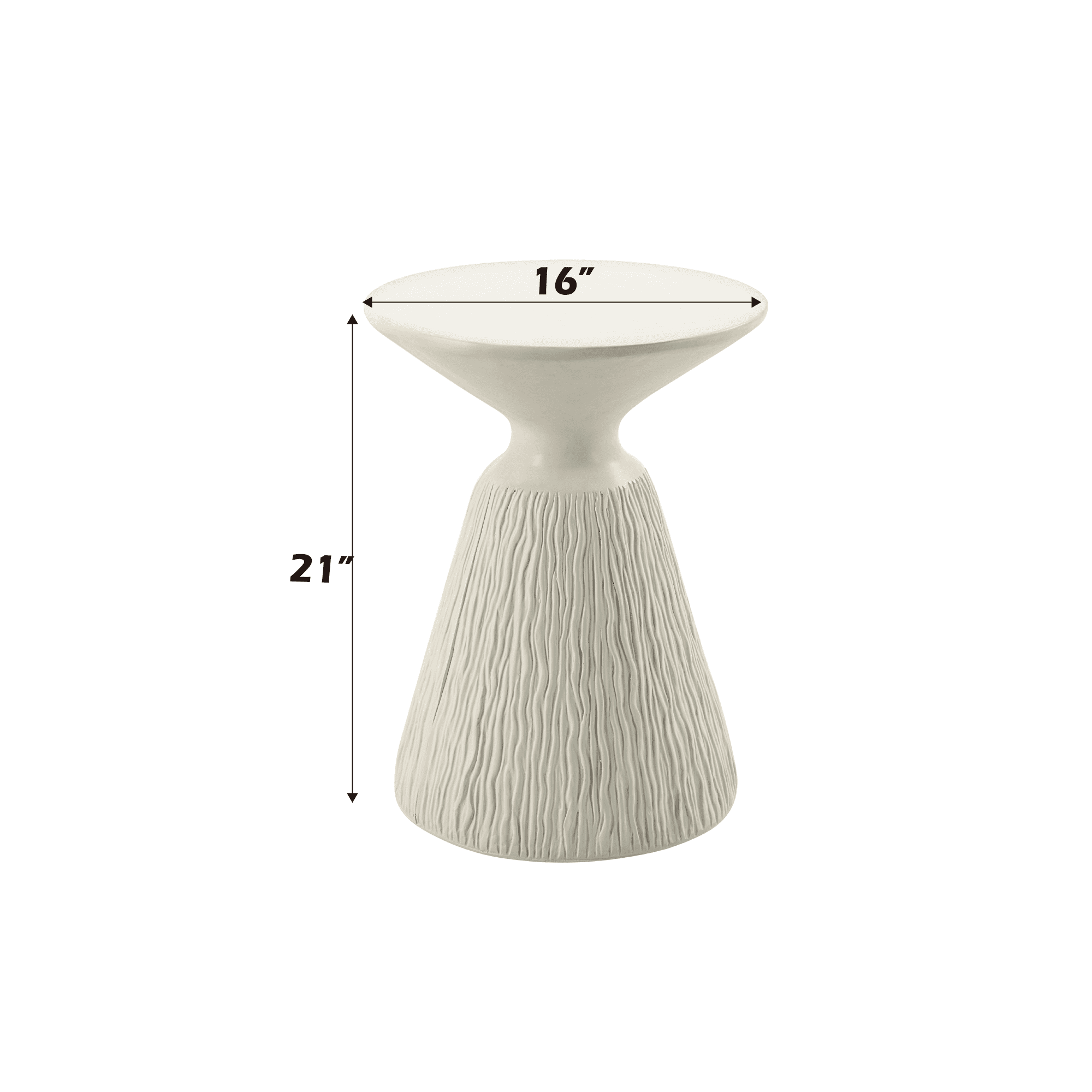 Duane Natural White Finish Fiber Concrete Accent Table,White Engineered ...