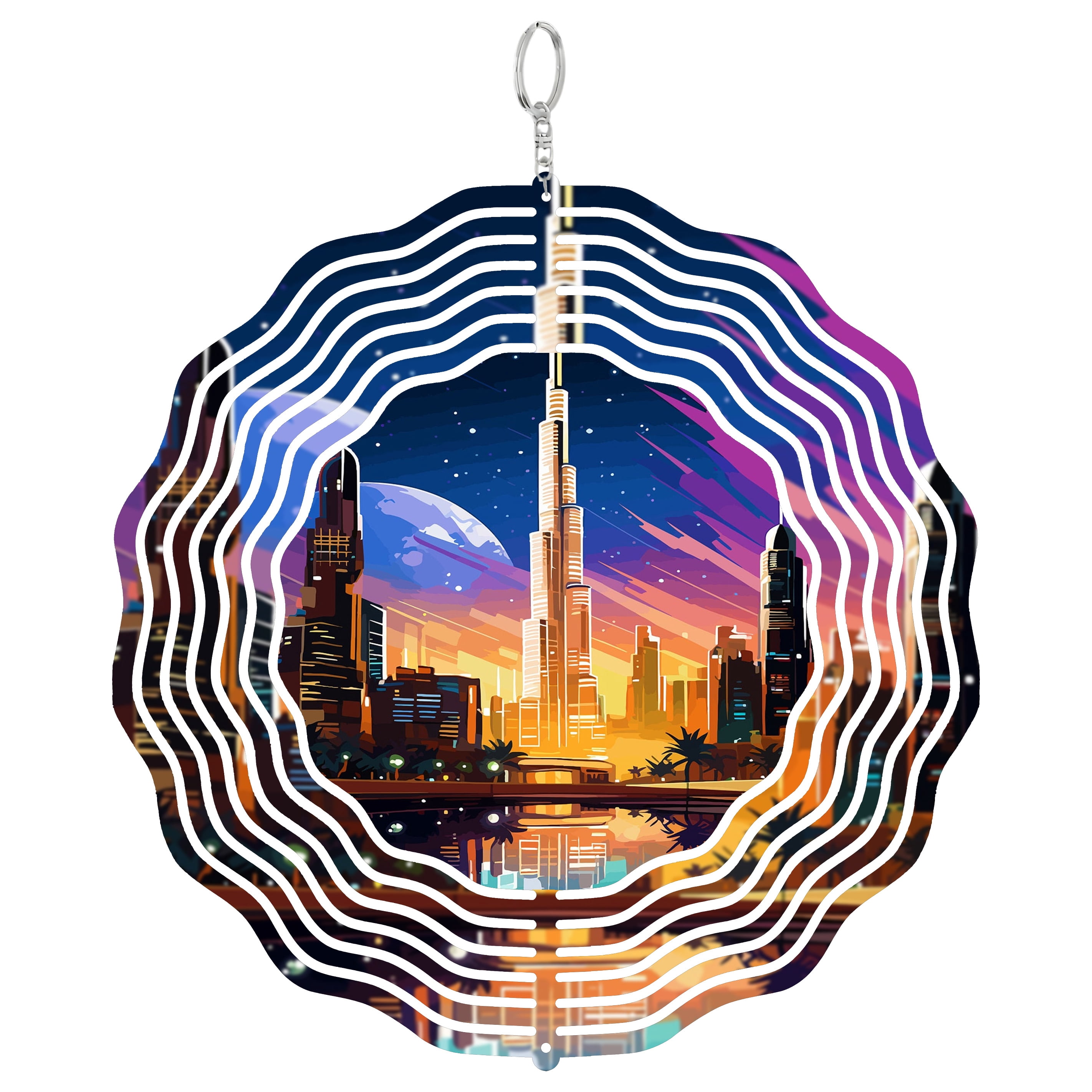Dubai Burj Khalifa 3D Wind Spinner Stainless Steel Kinetic Art Garden ...