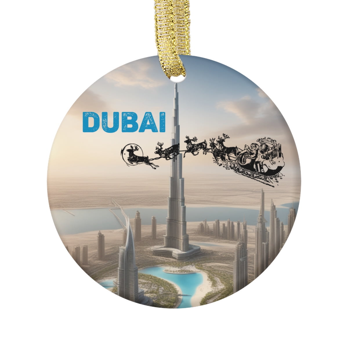 Dubai Burj Khalifa Santa Sleigh Design Travel Memory Souvenir Landmark ...