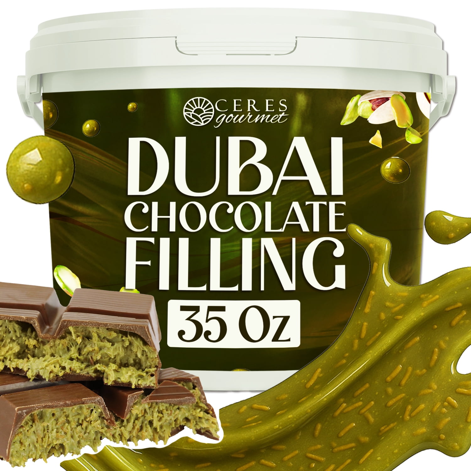 Dubai Chocolate Bar Mixture – 2.2 lb Pistachio Filling for Dubai ...