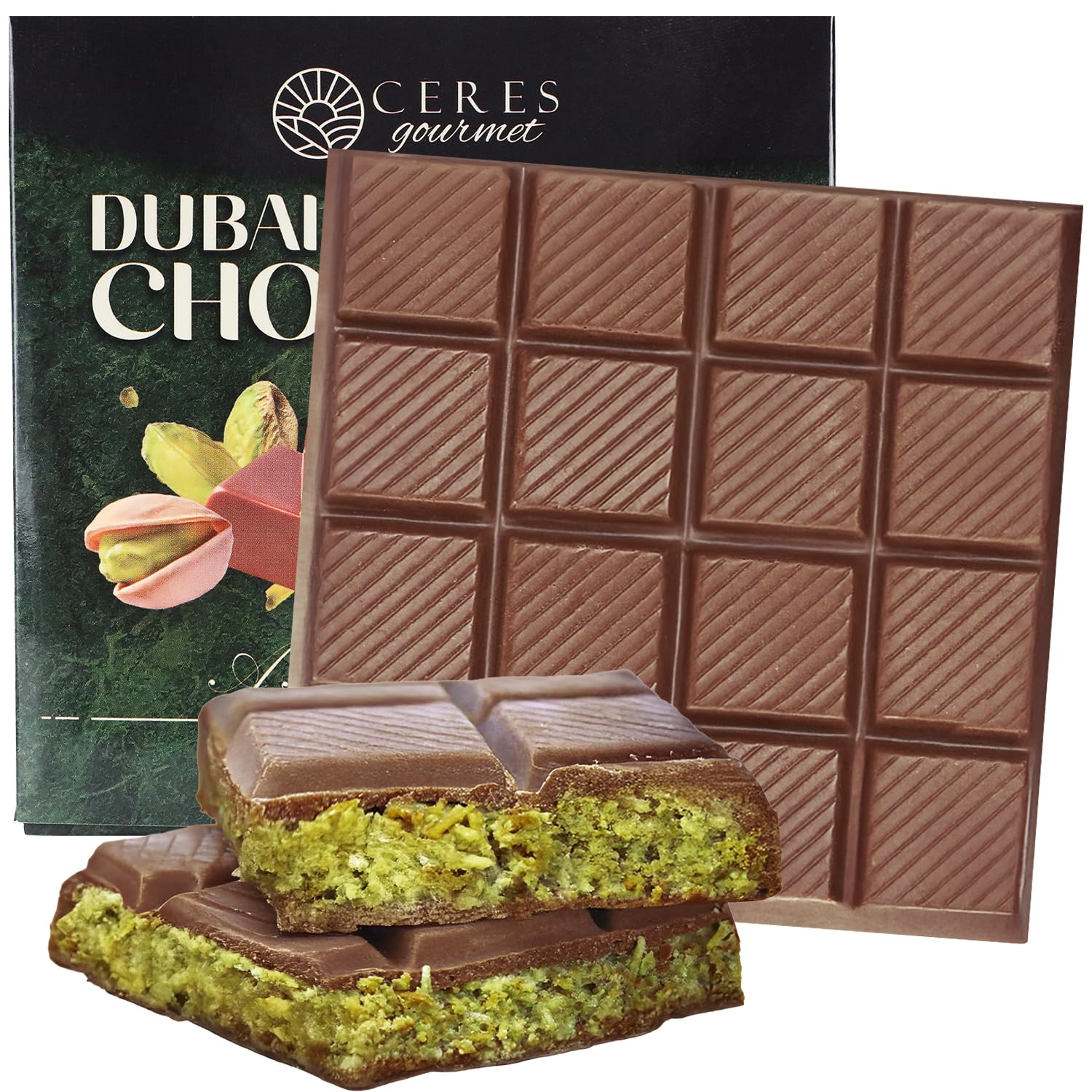 Dubai Chocolate Bar, Pistachio Chocolate Knafeh Bar -3.5 Oz, (100G ...