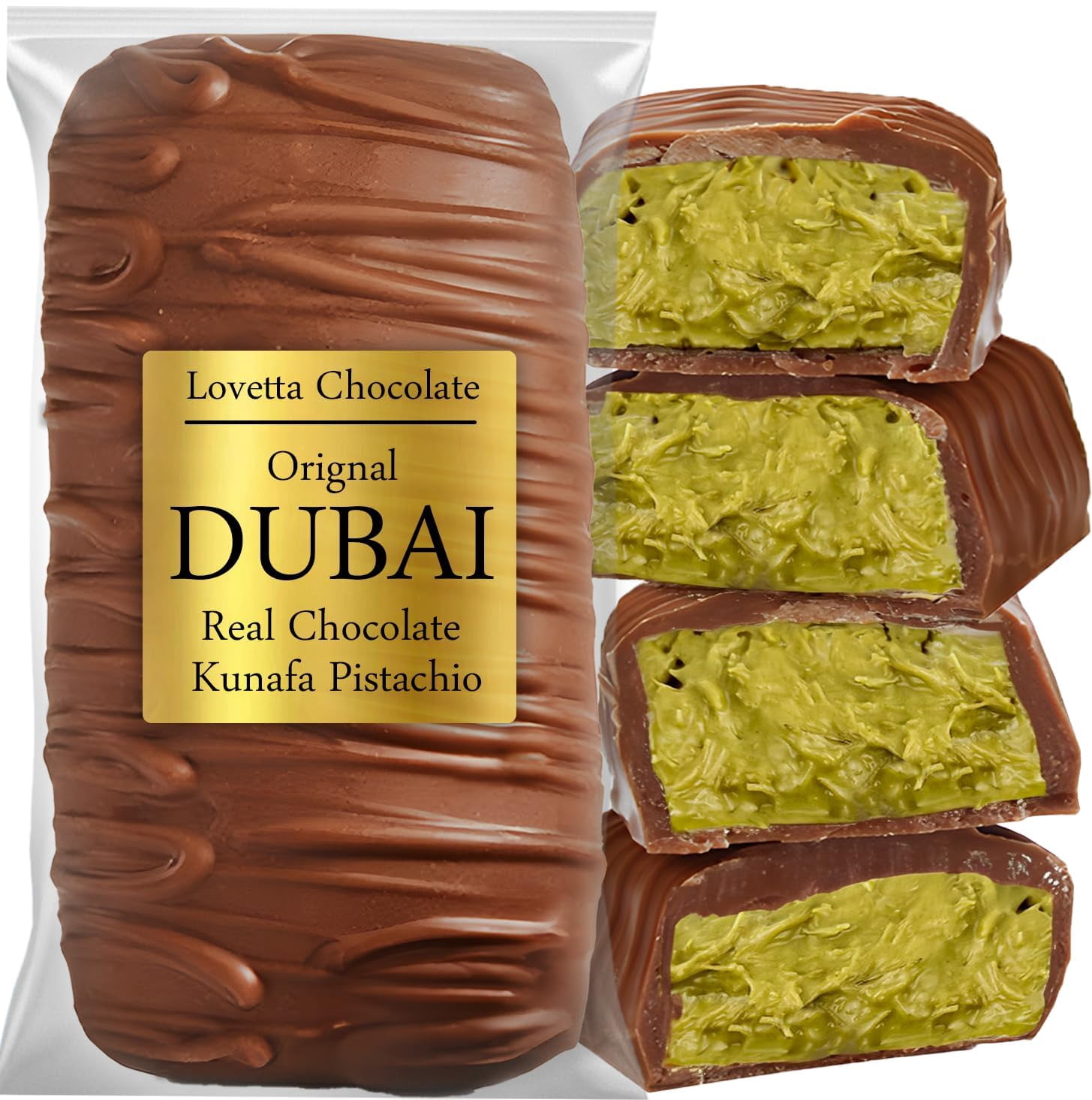 Dubai Chocolate Bar Pistachio Knafeh - Luxury Rich Milk Chocolate ...