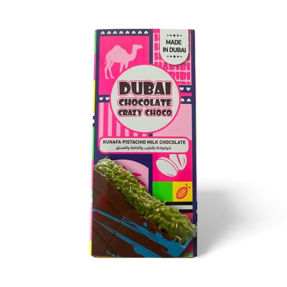 Dubai Chocolate Kunafa Pistachio Milk Chocolate 200g - Walmart.com