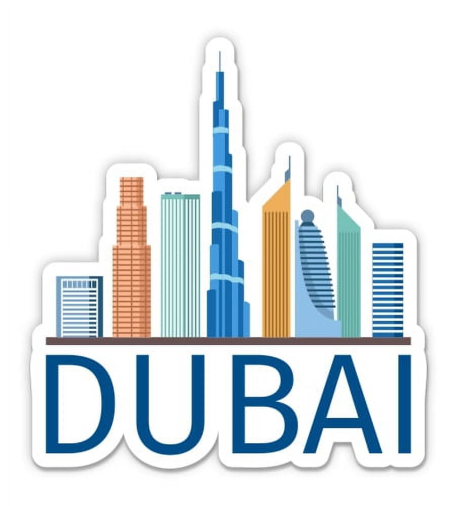 Dubai Skyline - 12" Vinyl Sticker Waterproof Decal - Walmart.com