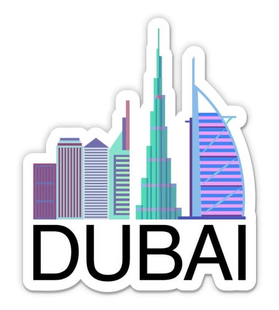 Dubai Skyline UAE - 12" Vinyl Sticker Waterproof Decal - Walmart.com