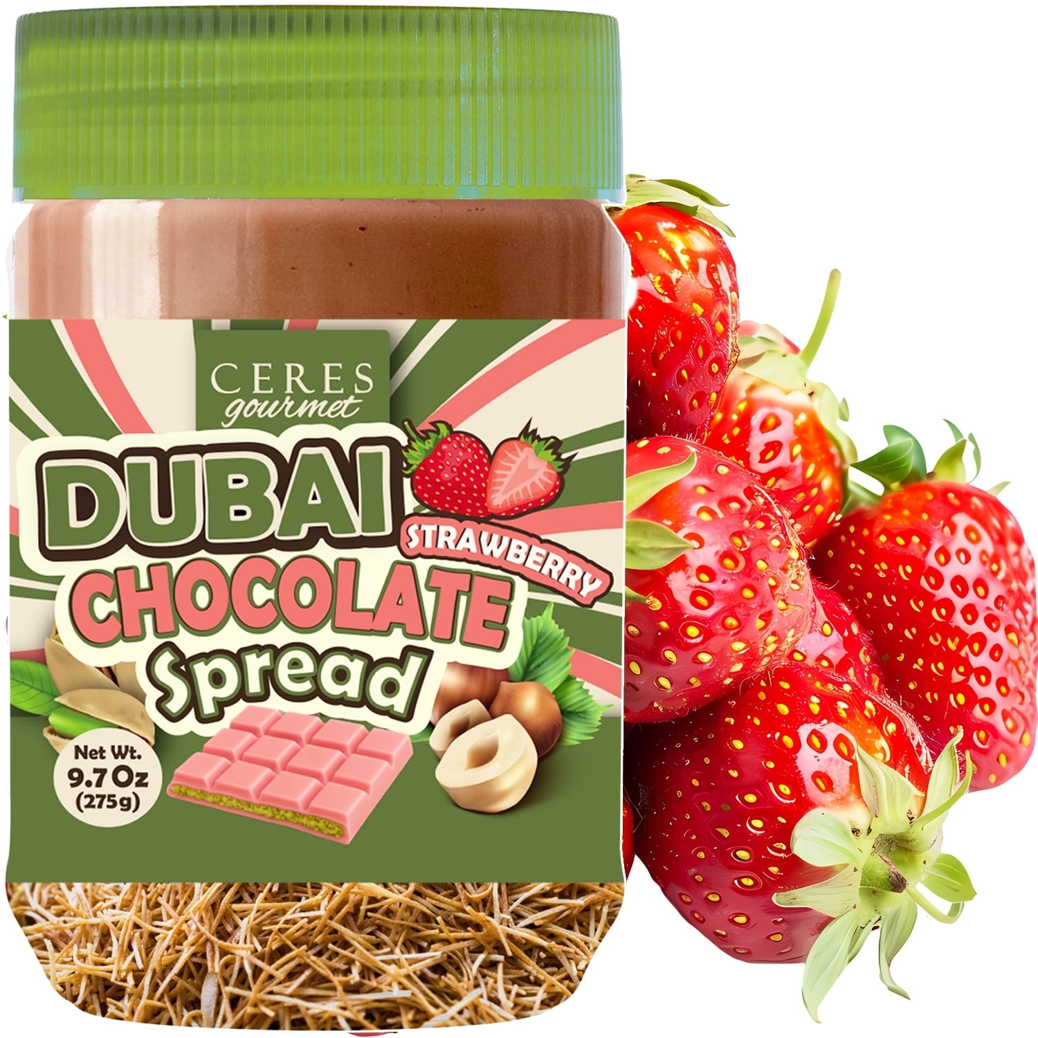 Dubai Spreadable Chocolate with Freeze-Dried Strawberry - 9.7 oz/275g ...