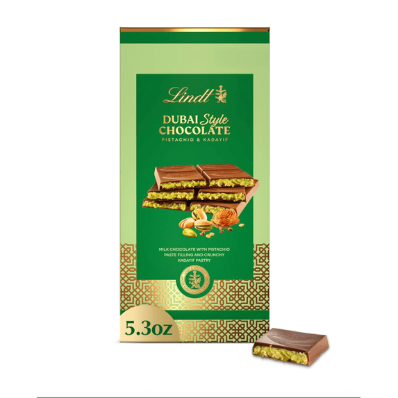 Dubai Style Milk Chocolate Candy with Pistachio & Kadayif, 5.3 oz. Bar ...
