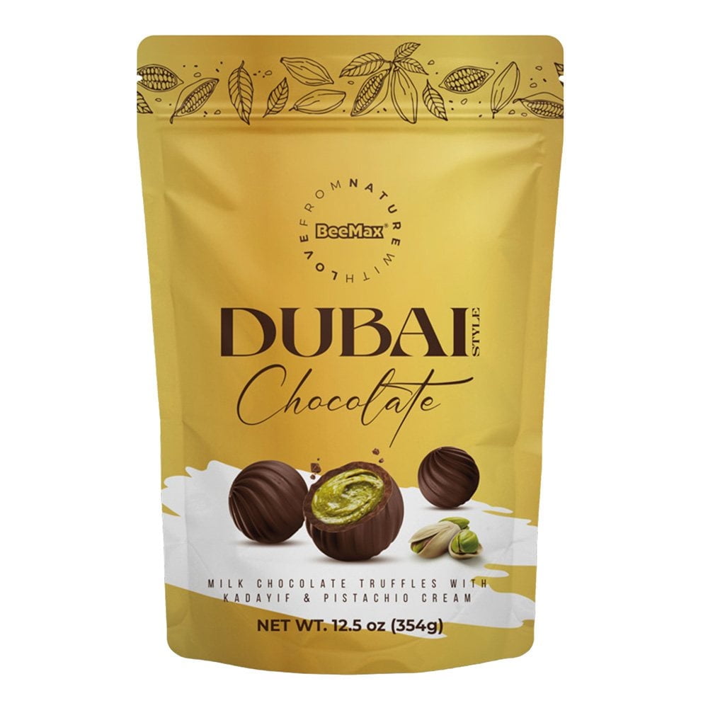 Dubai Style Milk Chocolate Truffles with Kadayif & Pistachio Cream, 12 ...