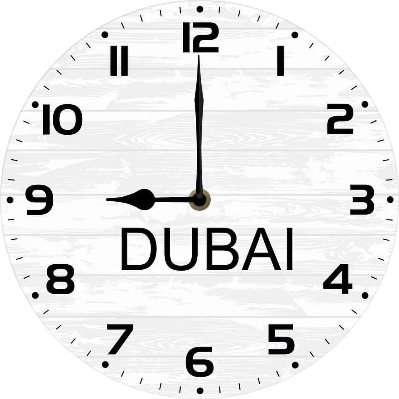 Dubai TIME Wall Clock World Time Zone Clock Office Business 10 Inch ...