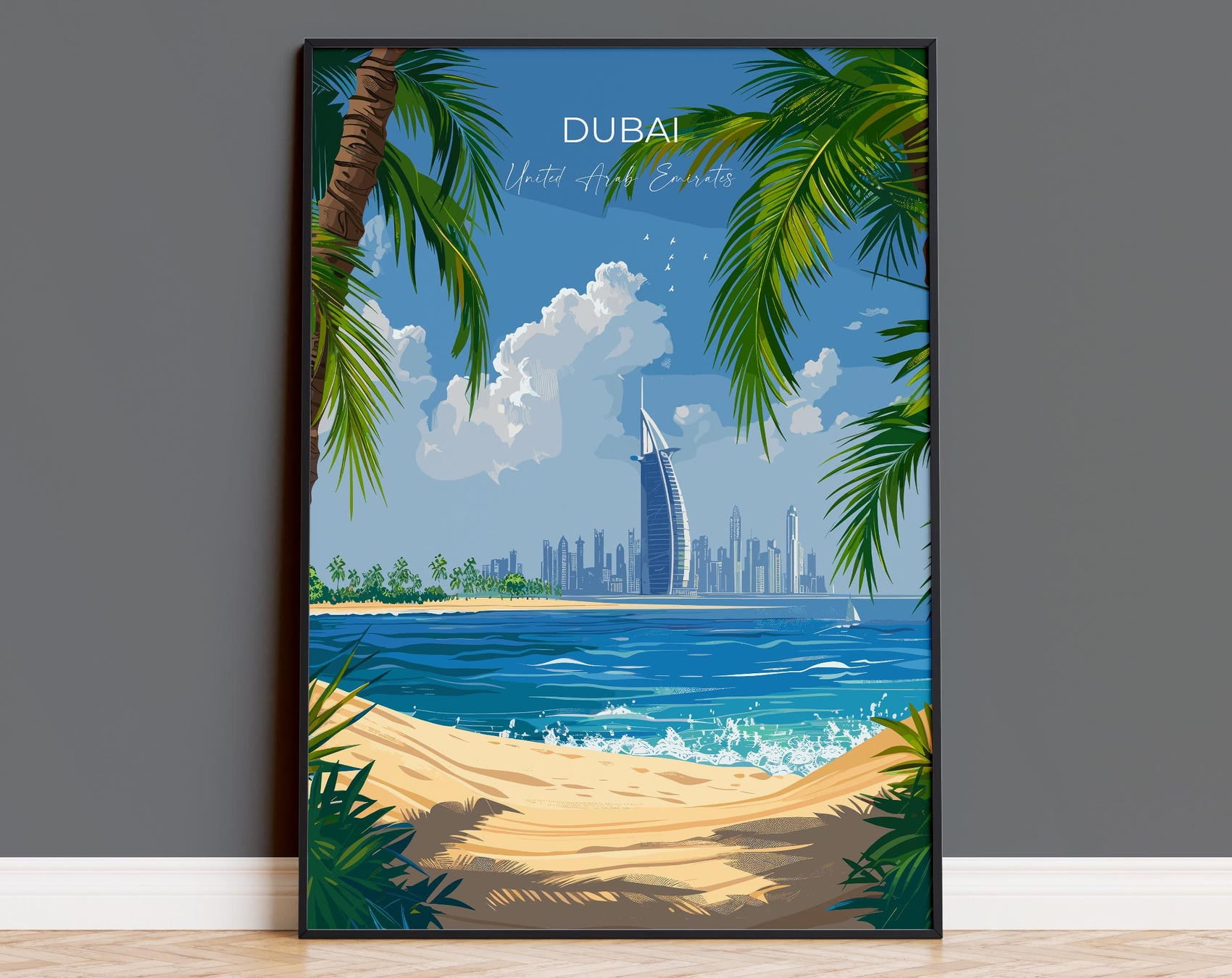 Dubai Travel Poster, Travel Print of Dubai, Dubai Art lovers Gift, UAE ...