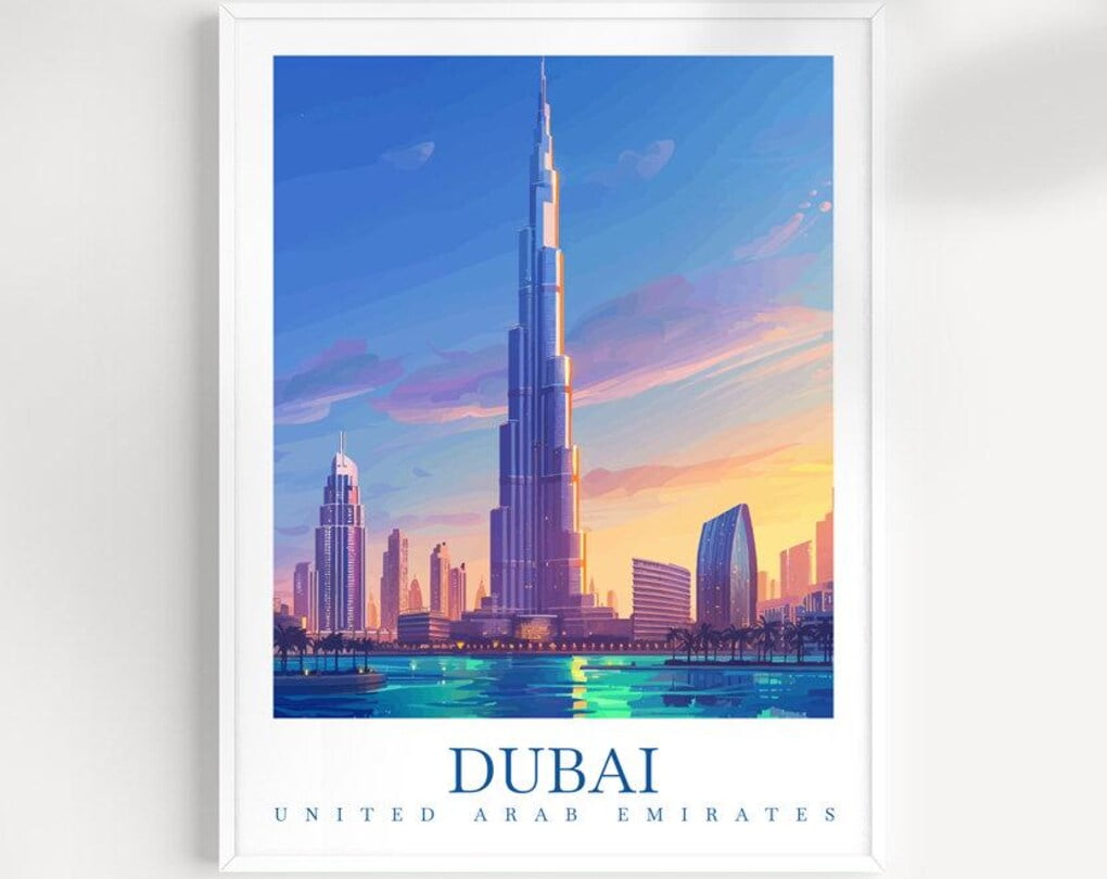 Dubai Travel Print Wall Art Dubai Wall Hanging Home Décor Dubai Gift ...