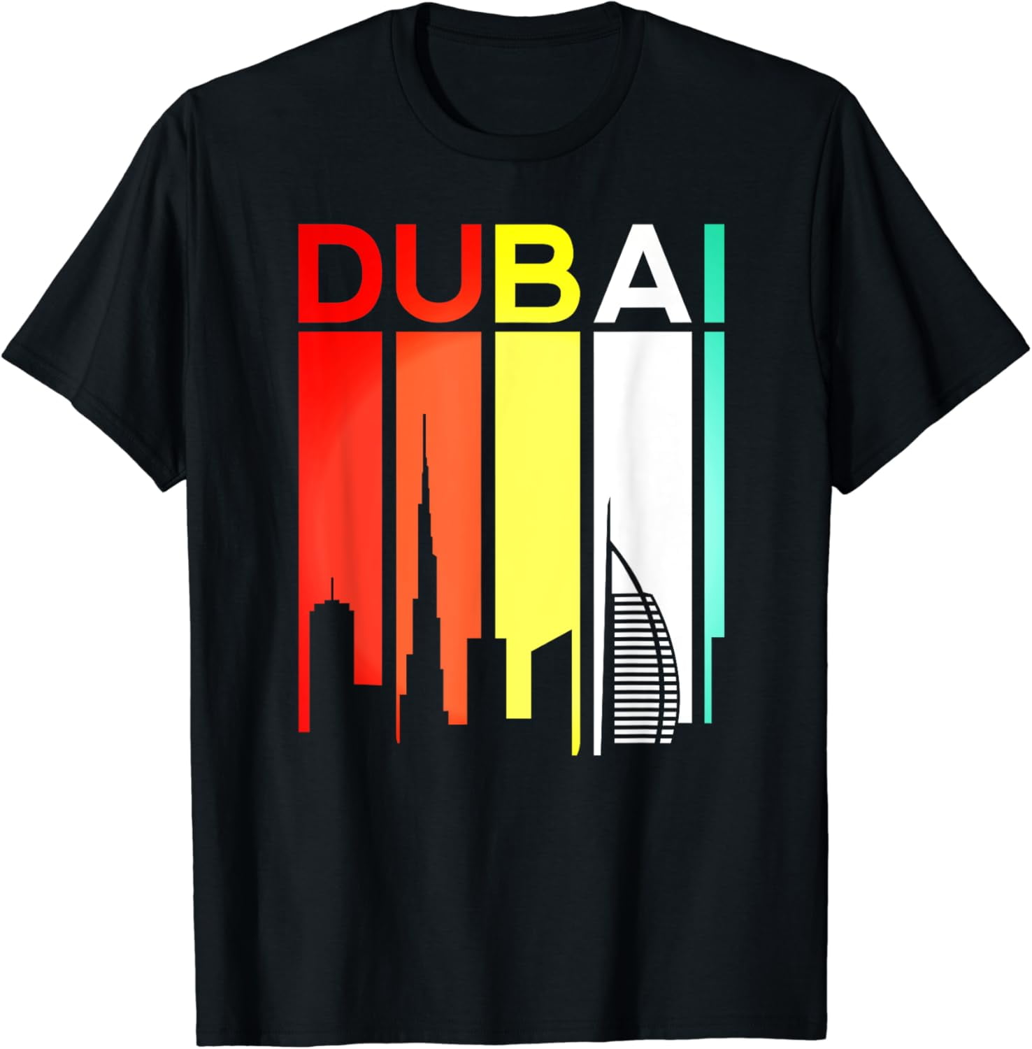 Dubai UAE Skyline City Retro Arab Emirates Architecture T-Shirt ...