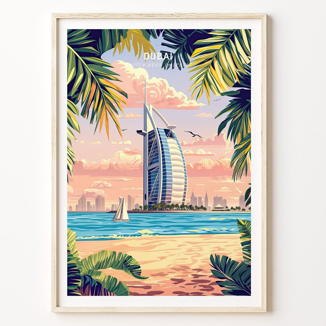 Dubai United Arab Emirates Poster, United Arab Emirates Travel Wall Art ...