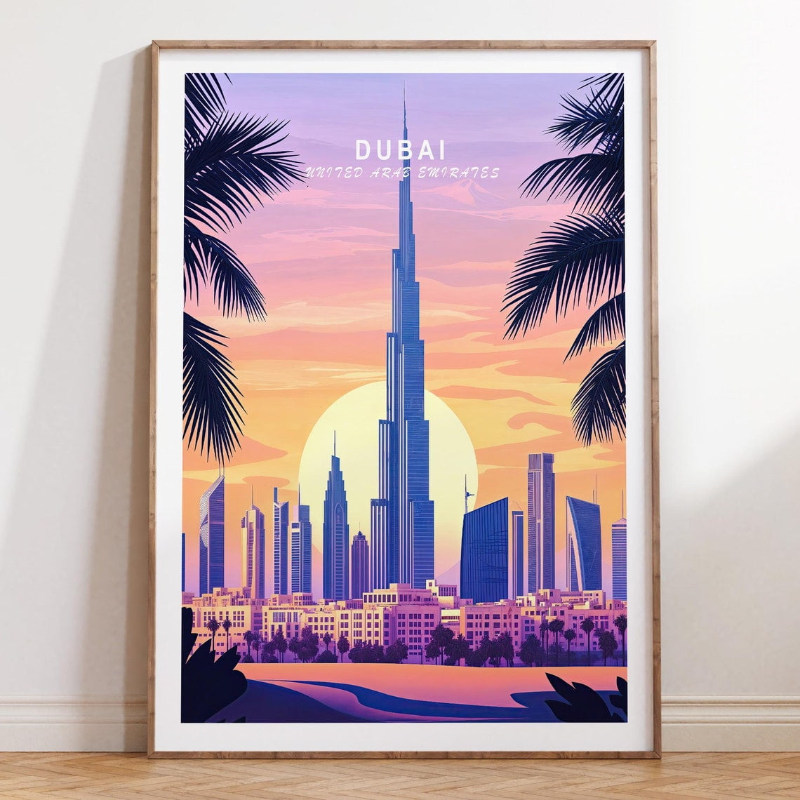 Dubai United Arab Emirates Travel Poster, Dubai Travel Wall Art, Burj ...