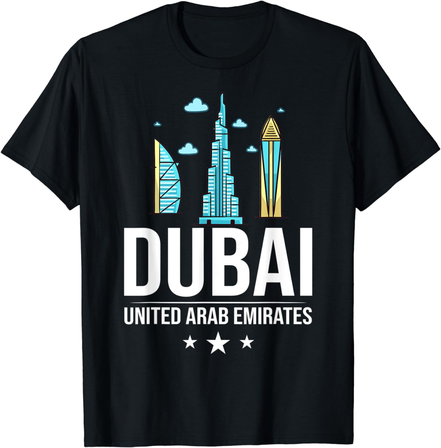 Dubai United Arab Emirates Uae City Skyline Map T-Shirt - Walmart.com