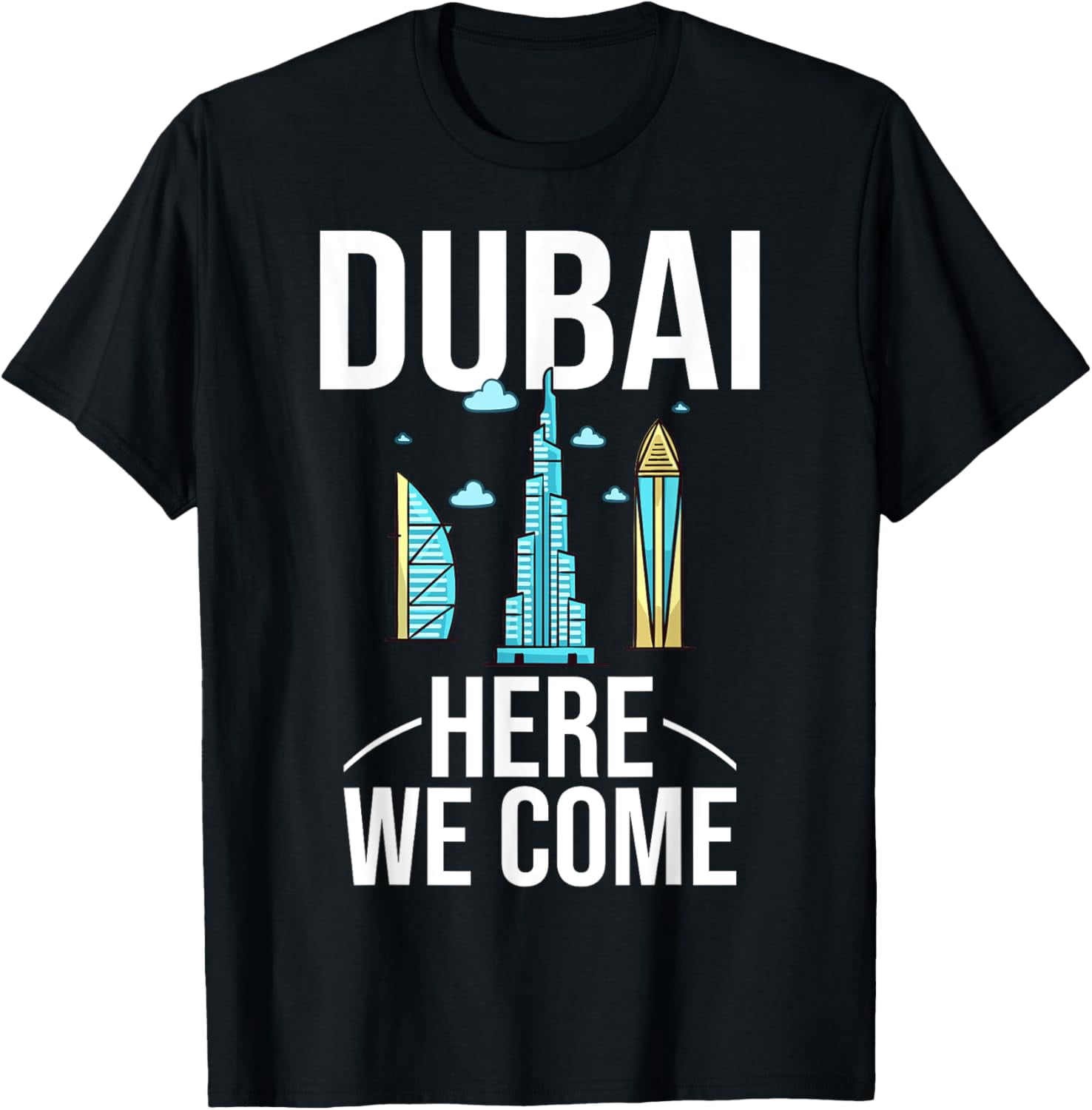 Dubai United Arab Emirates Uae City Trip Skyline Map Travel T-Shirt ...