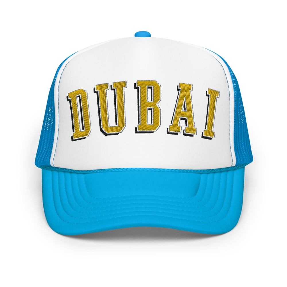 Dubai Yellow Embroidered Trucker Hat (Blue / White / Blue) - Walmart.com
