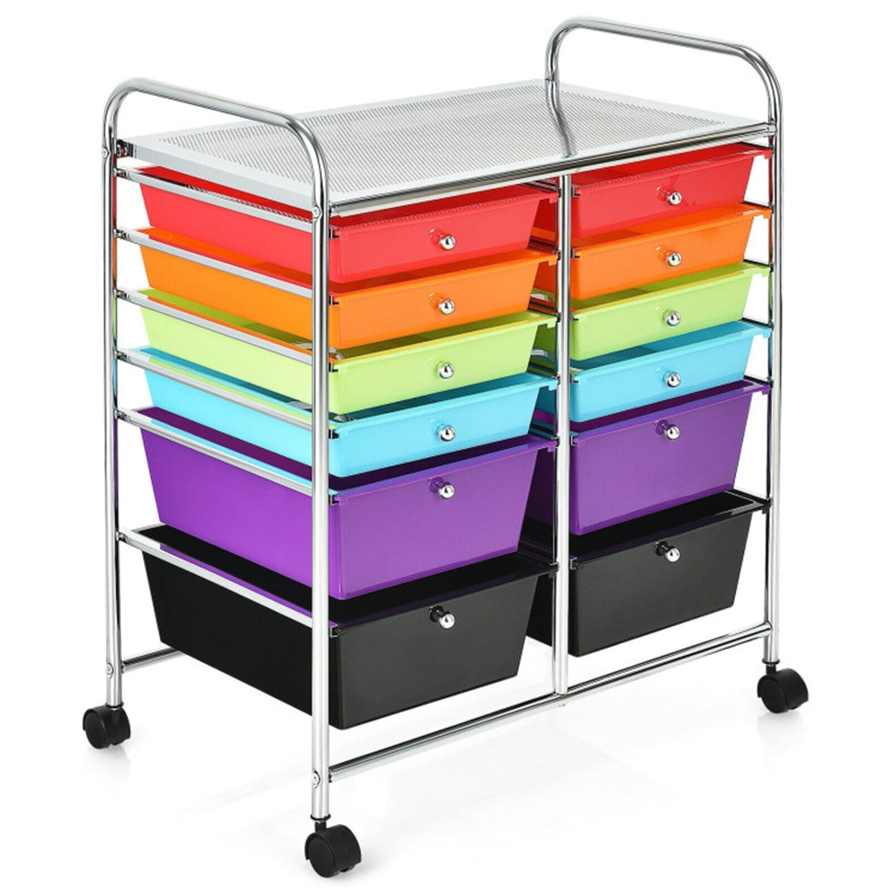 Dubbin 12 Drawers Rolling Cart Storage Scrapbook Paper Organizer Bins ...