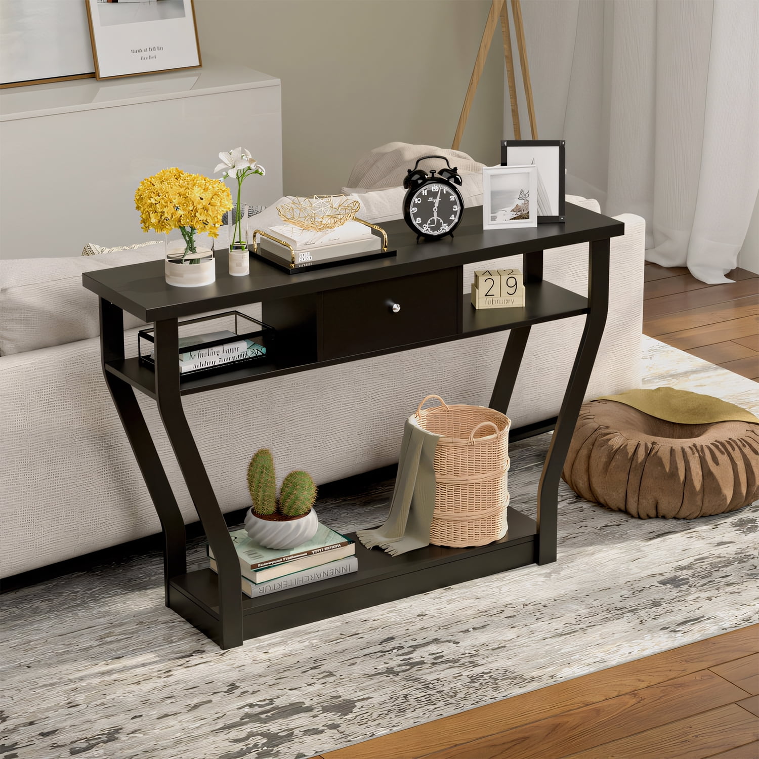 Dubbin Modern Sofa Accent Table with Drawer for Entryway and Hallway ...