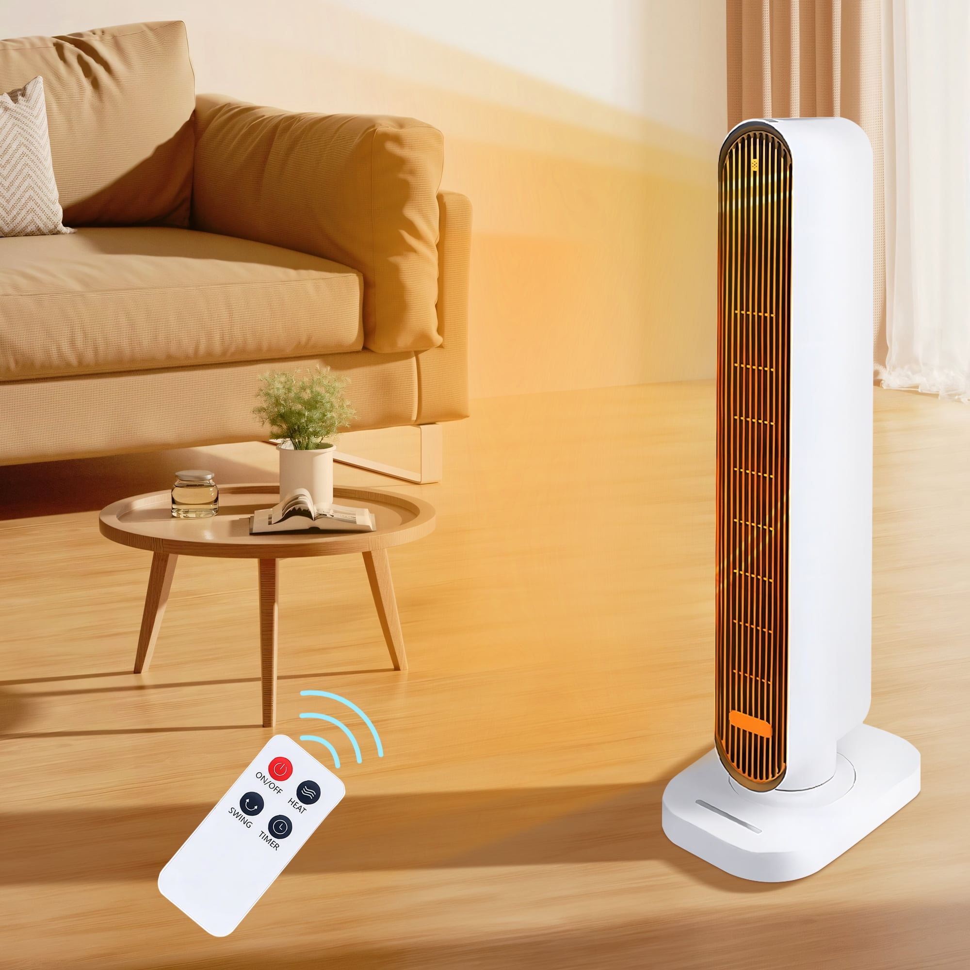Dubbin Tower Space Heater White 1500W Electric Oscillating Ceramic ...