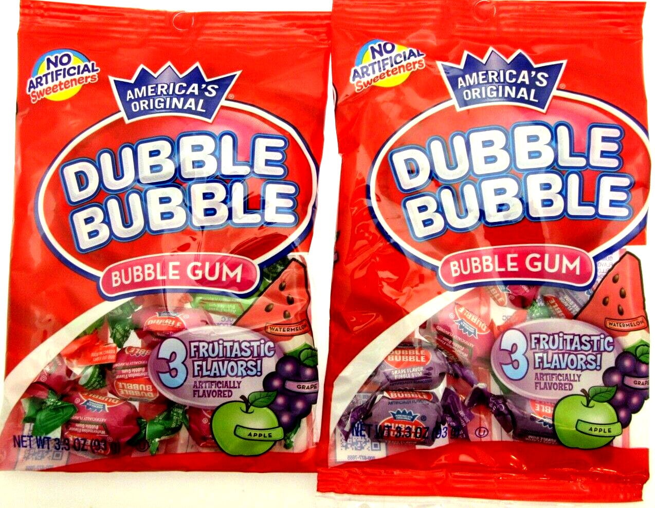 Dubble Bubble Fruit Flavored Bubble Gum, 3.3 oz - Walmart.com