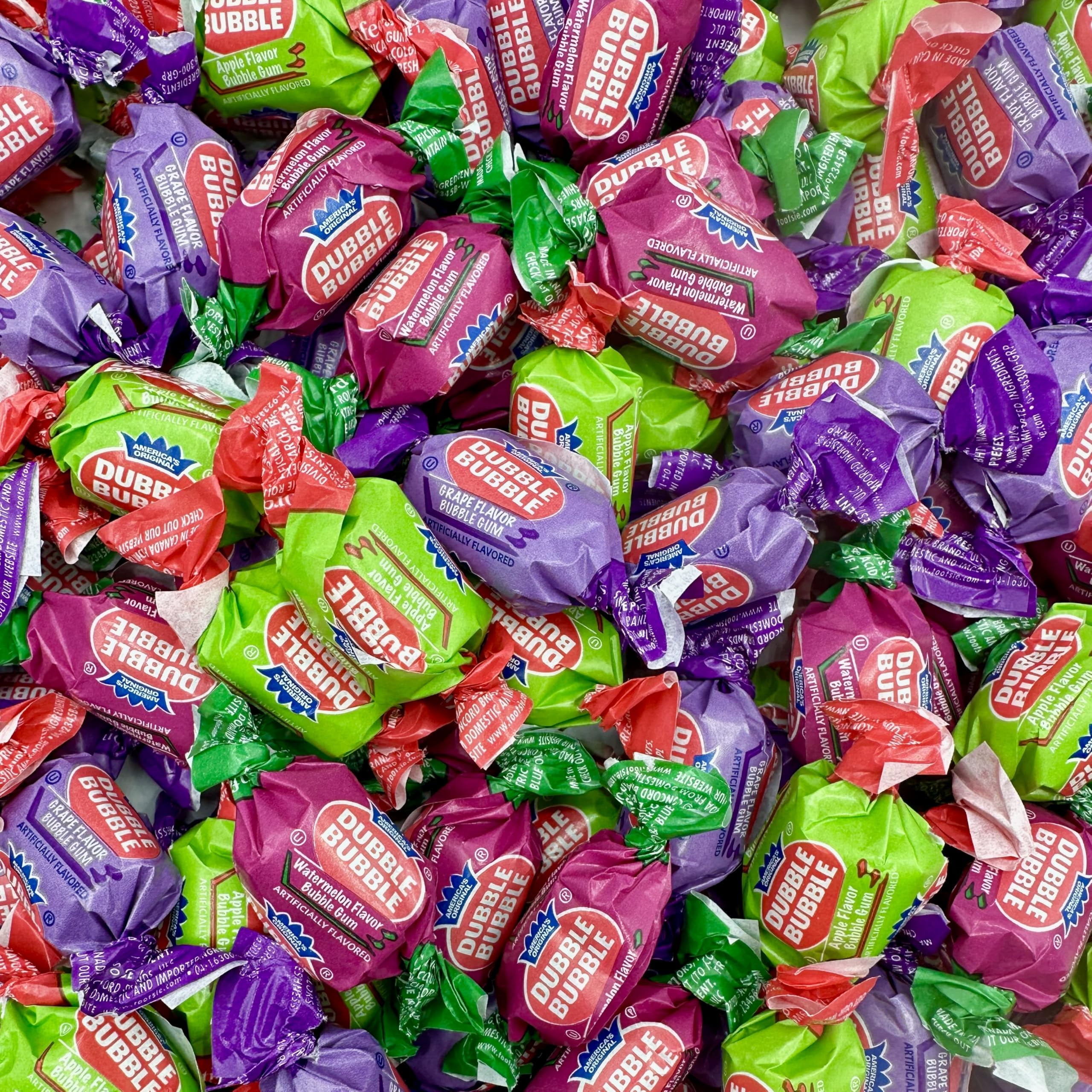 Dubble Bubble Assorted Fruit BCF26 Flavor Gum - 1 Pound Bulk Bag of 3 ...