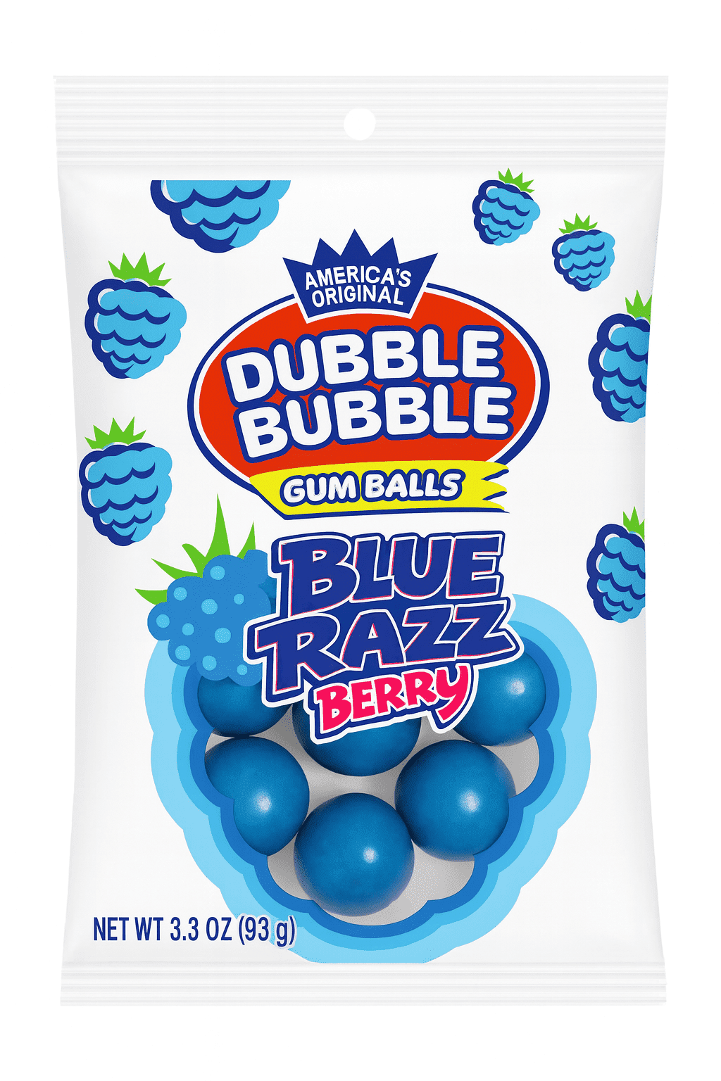 Dubble Bubble, Blue Razz Berry Flavored Gum Balls, 3.3 oz - Walmart.com