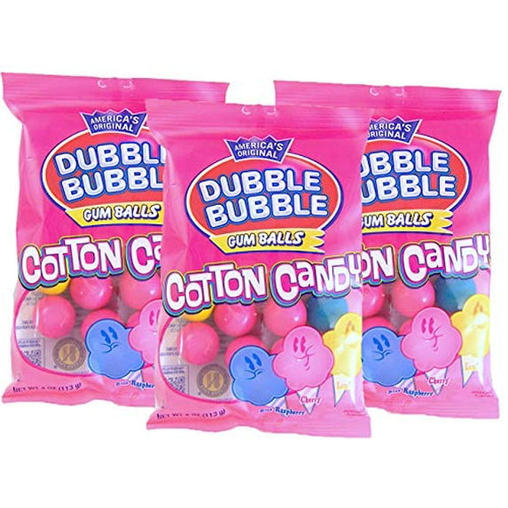 Dubble Bubble Cotton Candy Gum Balls, 4 Ounce, Pack of 3 - Walmart.com