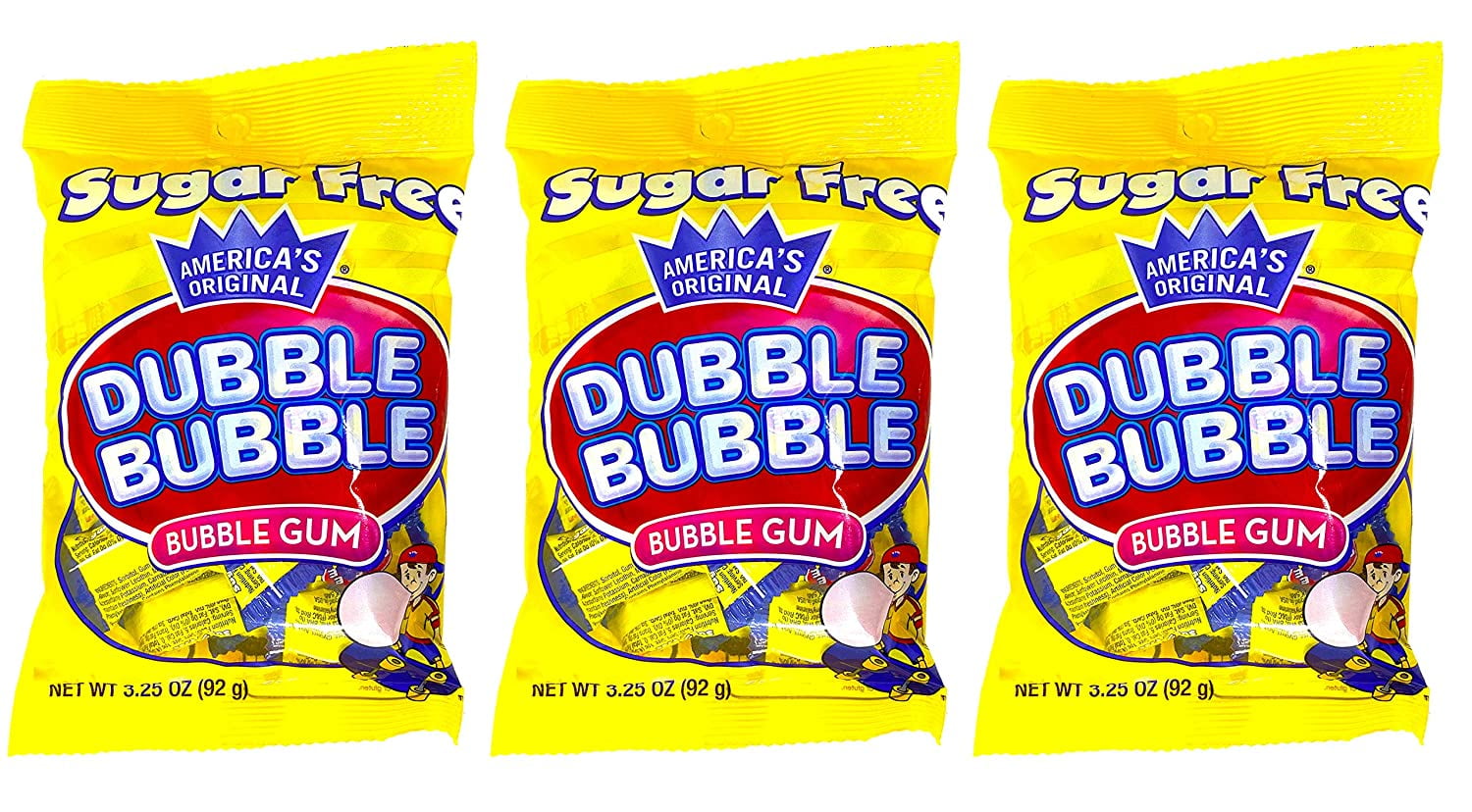 Dubble Bubble Gum 3.25 Ounce Bag (Pack of 3) – Individually Wrapped ...