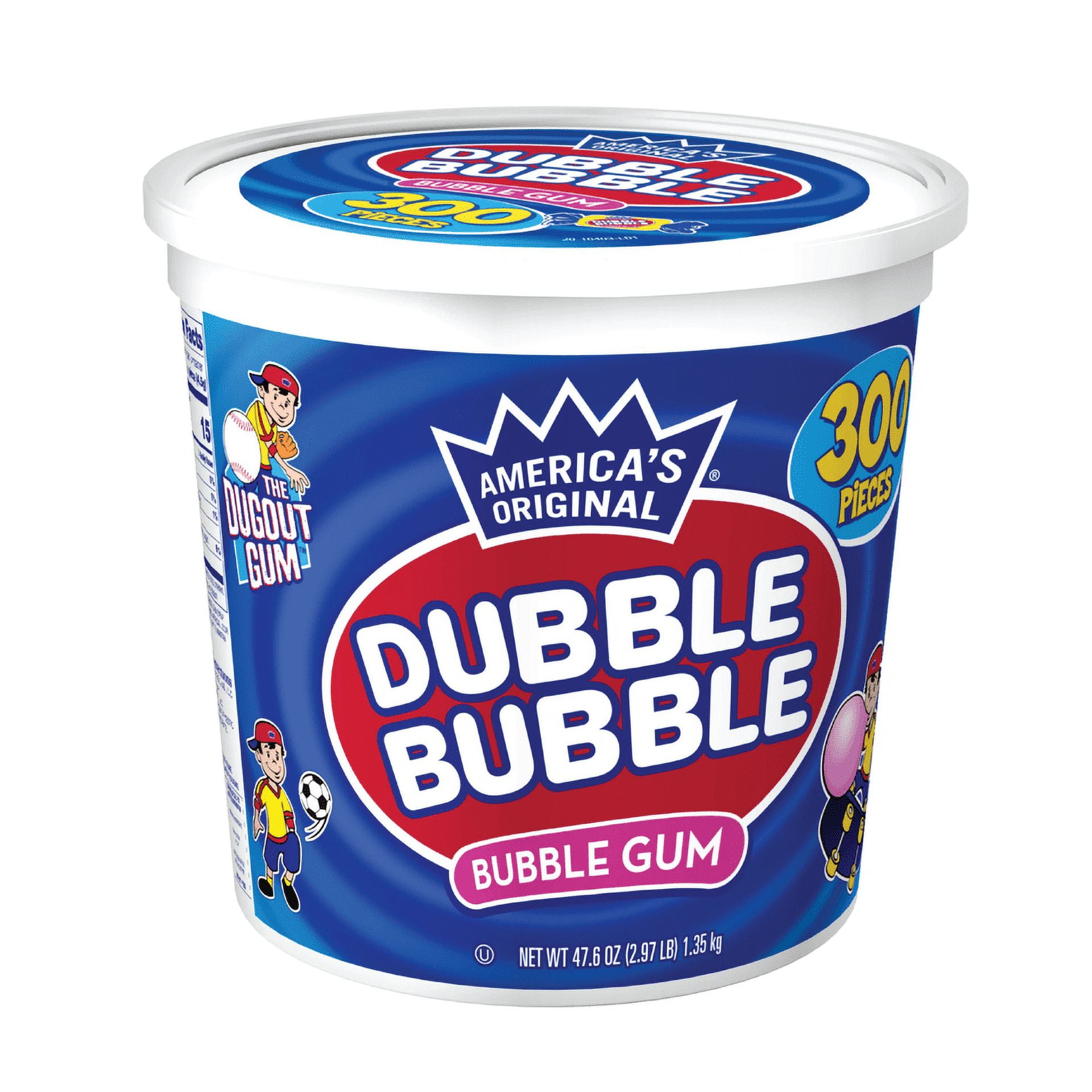Dubble Bubble Orignal Flavor Chewing Bubble Gum | 300 Pieces | 2 Tubs ...
