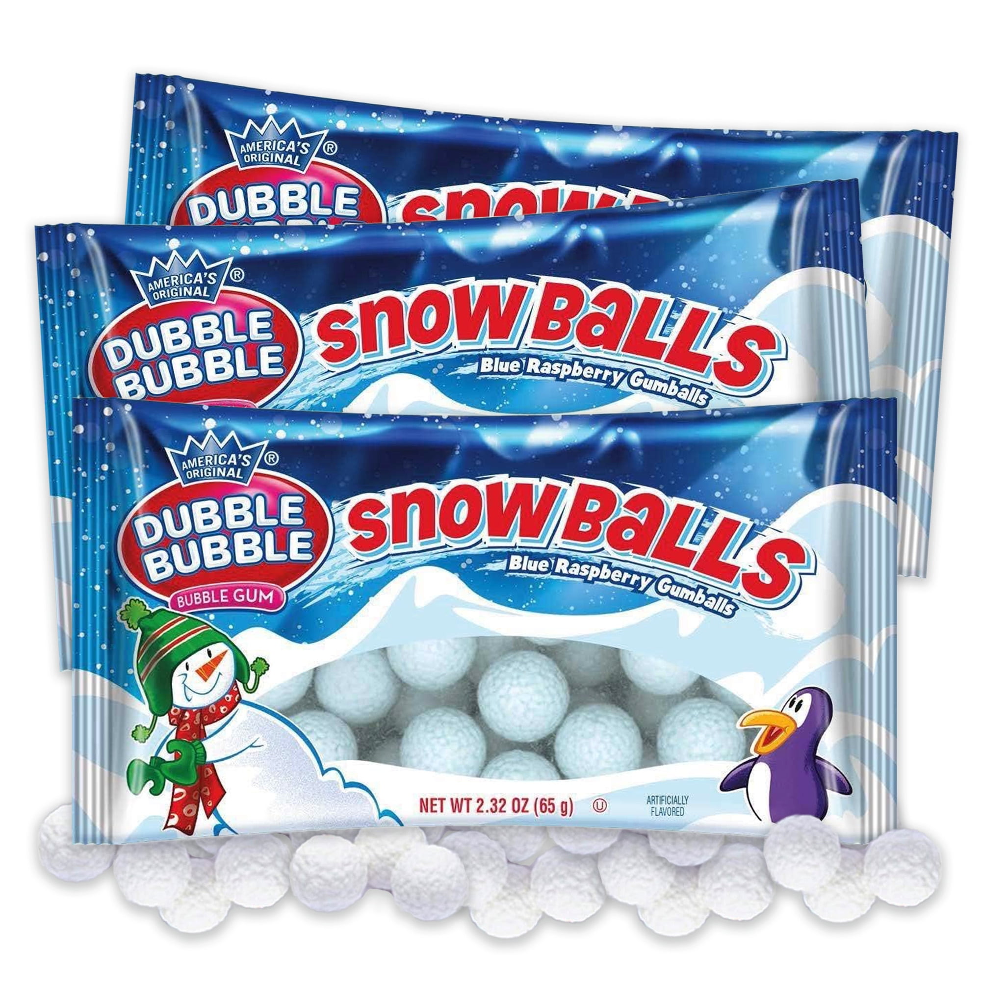 Dubble Bubble Snowballs - Holiday Gumballs (Pack of 3, 2.32 oz each ...
