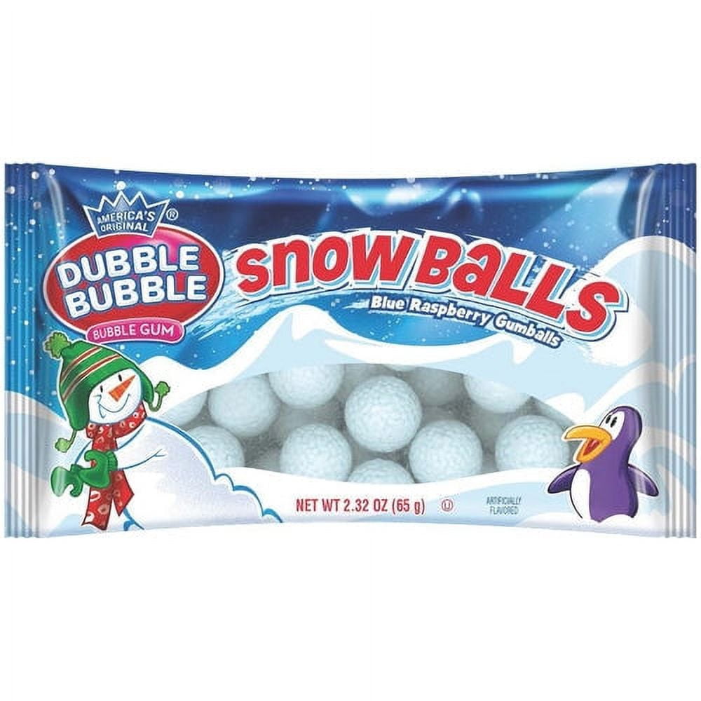 Dubble Bubble Snowballs Blue Raspberry Gumballs - 2.23-oz. Bag ...