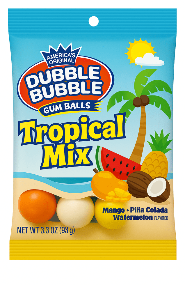 Dubble Bubble, Tropical Mix, Mango, Piña Colada, Watermelon Flavored ...