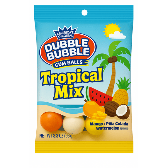 Dubble Bubble, Tropical Mix, Mango, Piña Colada, Watermelon Flavored ...
